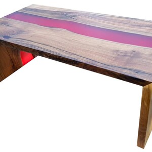 Double Waterfall River Coffee Table With Red Resin River - Etsy