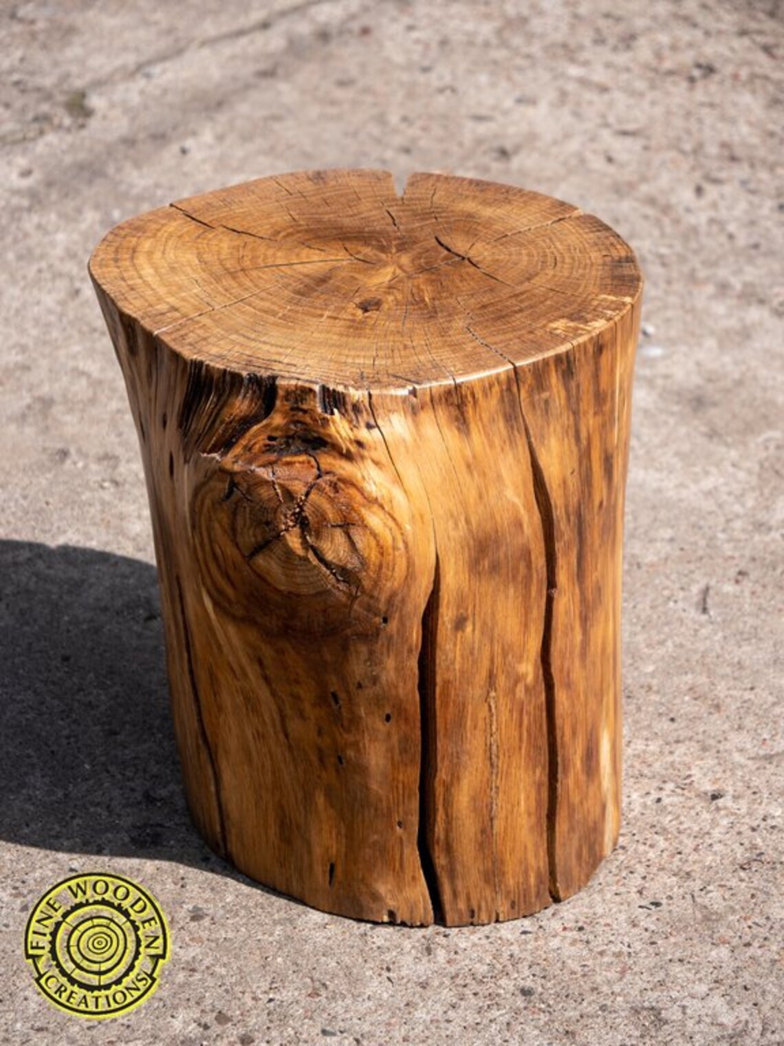 Tree Stump Table / Side Table / Lamp / Night Table With Remote - Etsy