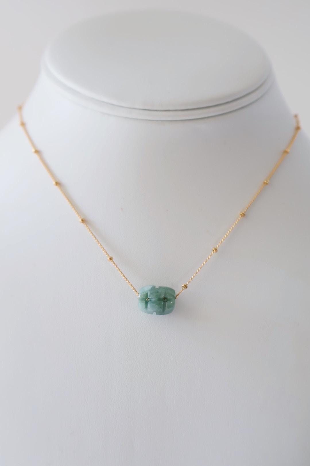 Jadeite Barrel Chain Necklace - Etsy