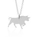 Bull Necklace, Bull Pendant, Charging Bull, Animal Necklace, Silver ...