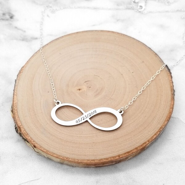 Infinity Necklace Initial - Etsy