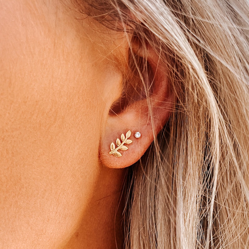 Hypoallergenic Leaf Stud - Etsy