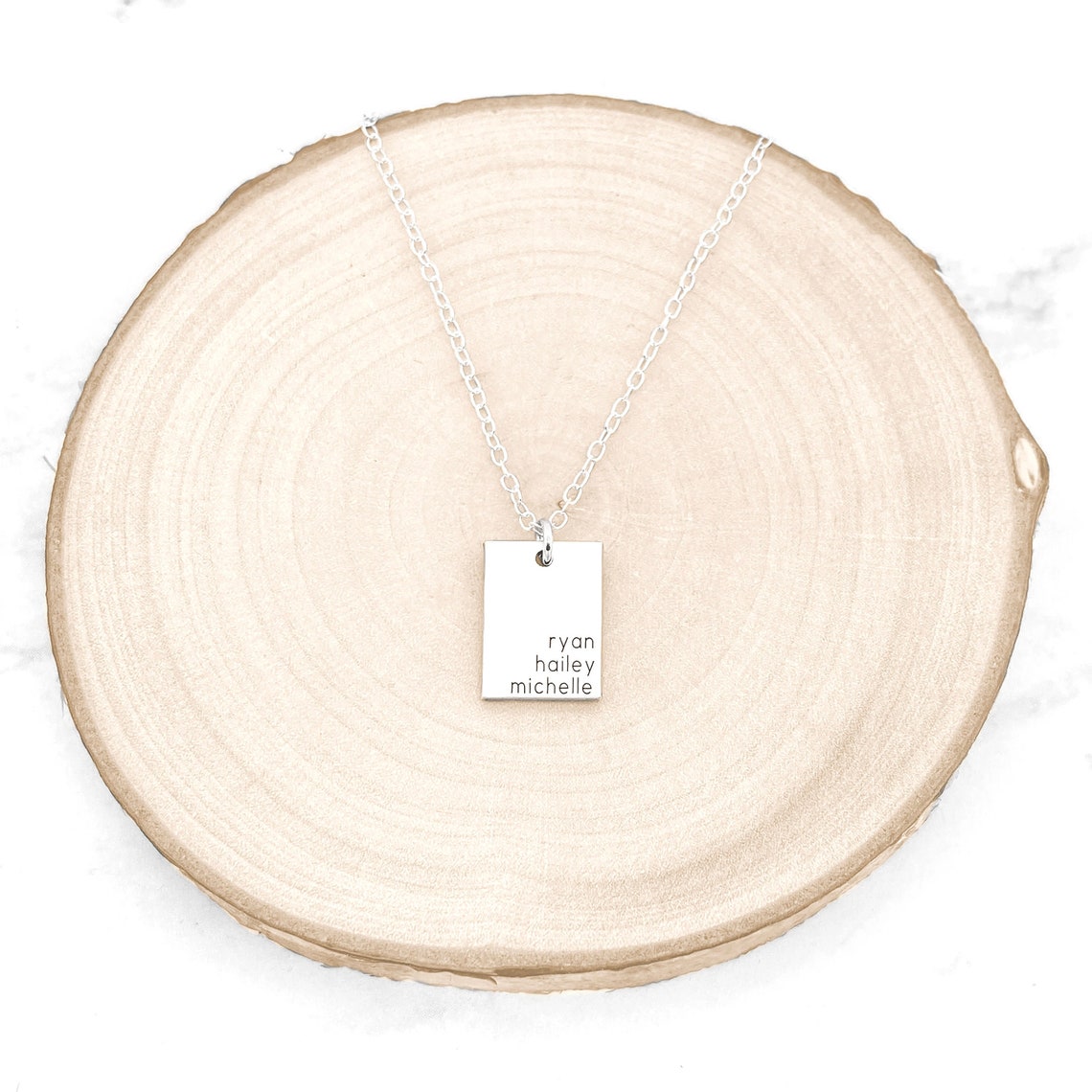Personalized Rectangle Necklace • Name Necklace • Personalized ...