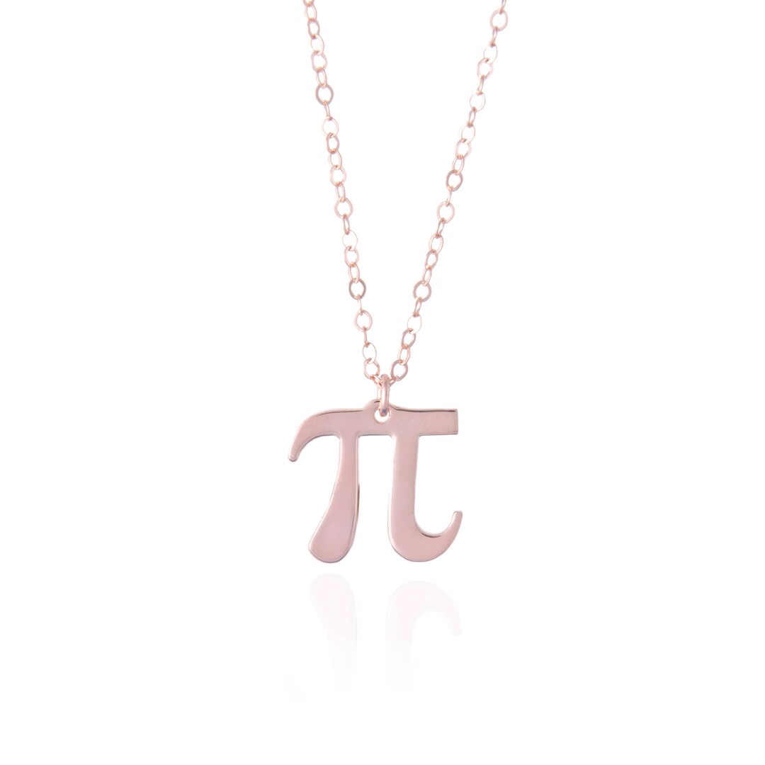Rose Gold Pi Necklace, Rose Gold Math Jewelry, Geometry Necklace, Math ...