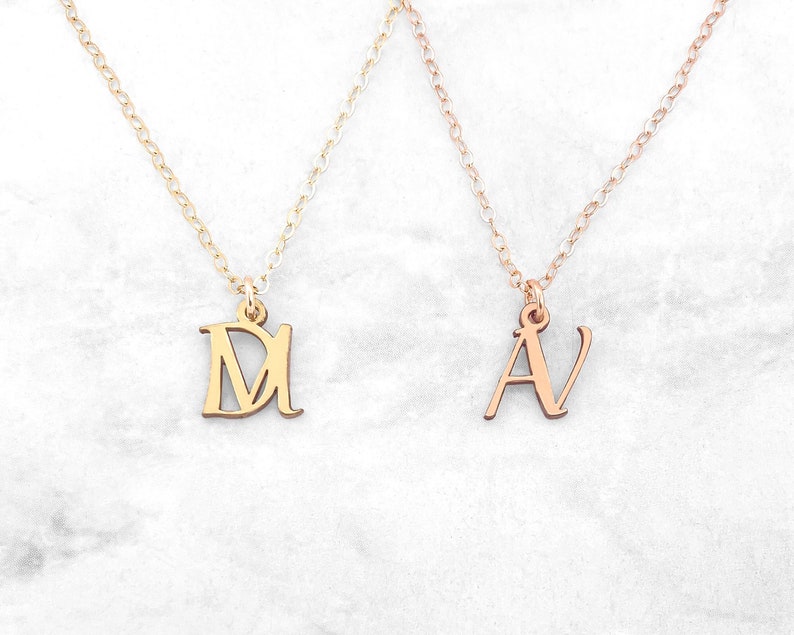 Two Initial Necklace • Two Letter Initial Necklace • Dainty Initial ...