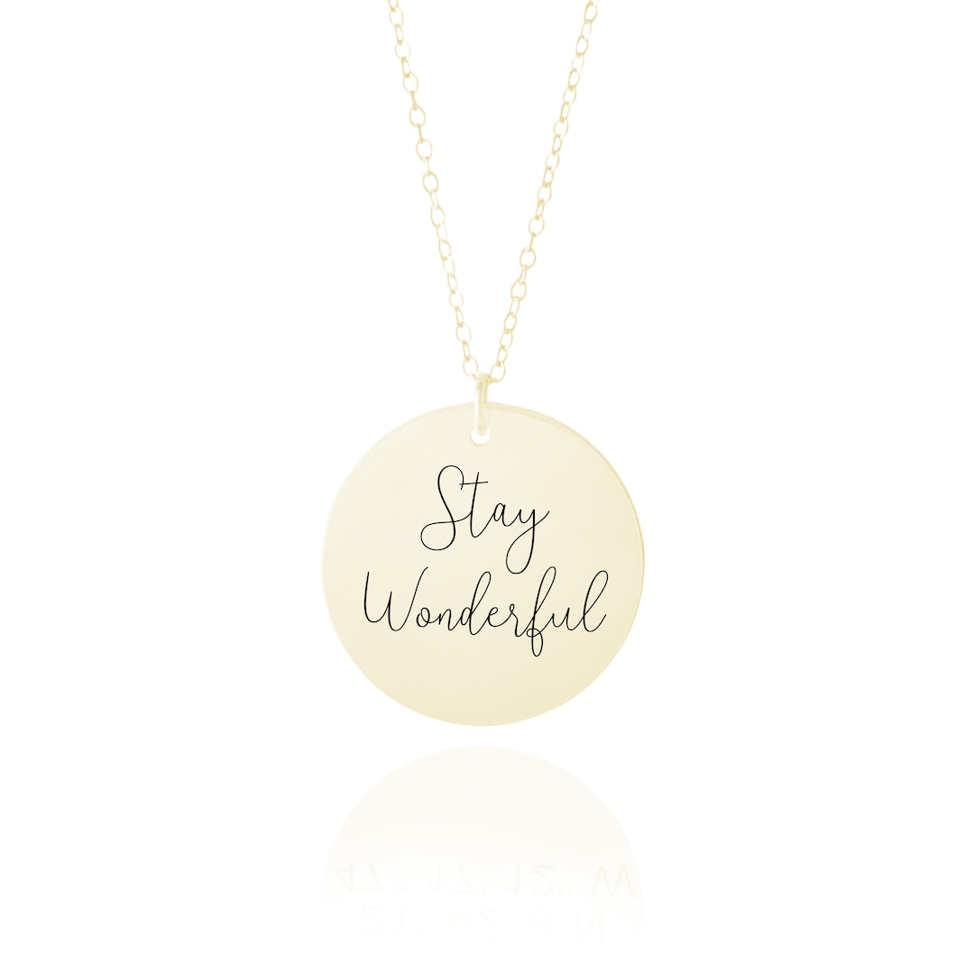 Gold Handwriting Necklace • Disc Hand Writing Necklace • Custom Hand ...
