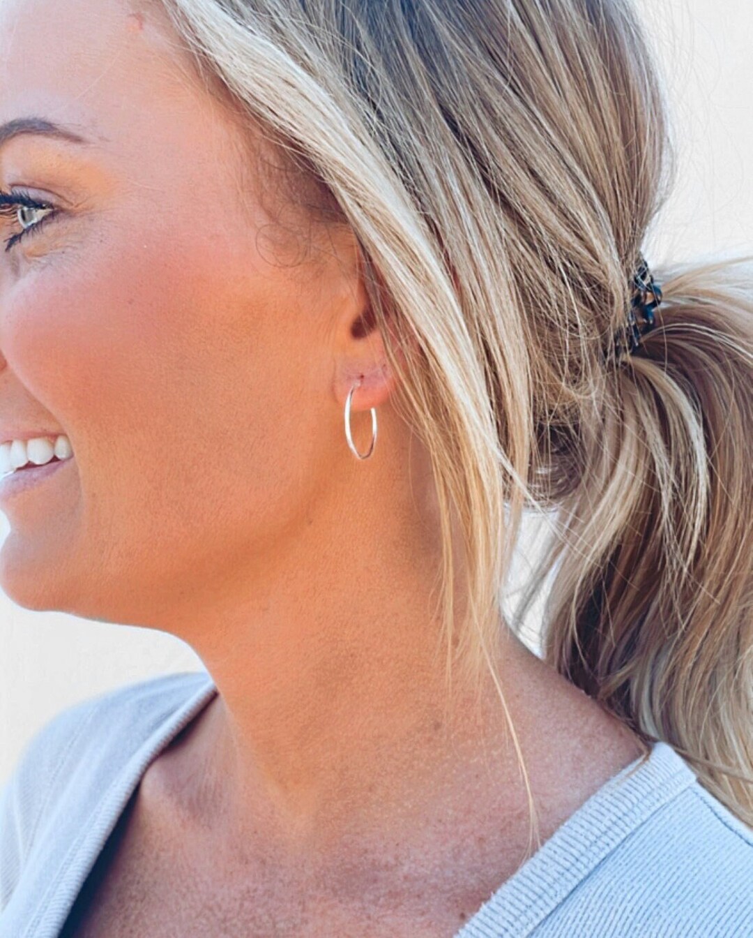 Everyday Hoops • Gold or Silver Lightweight Hoops • Hoop Earrings • Gold Hoops • Sterling Silver ...