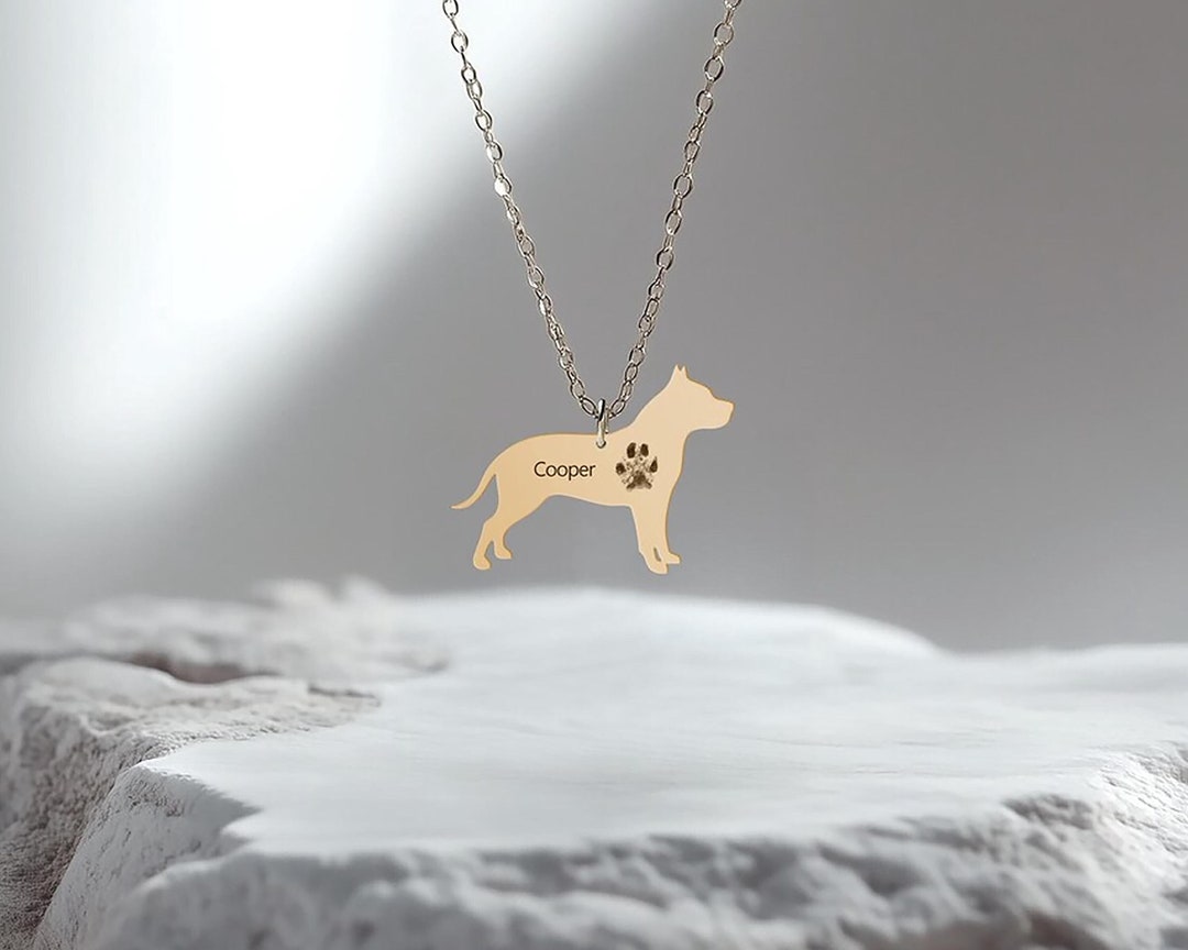 Custom Dog Necklace With Paw Print, Gold Dog Paw Print Necklace, Dog ...