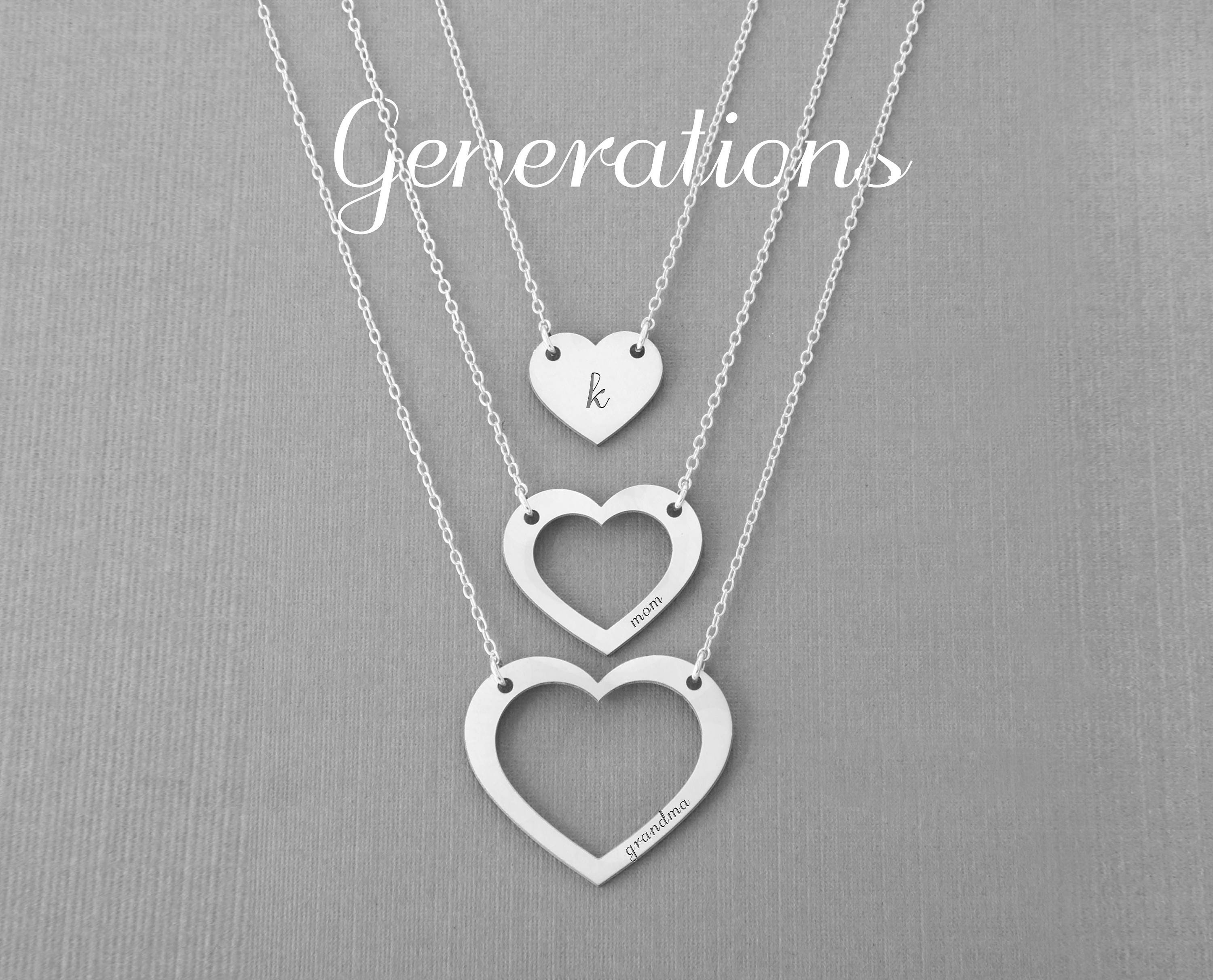 Generations Necklace | Three Generations | Granddaughter Gift | Nana ...