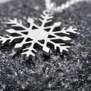 Frozen Snowflake Necklace, A Silver Winter Pendant 20mm (4/5") Wide ...