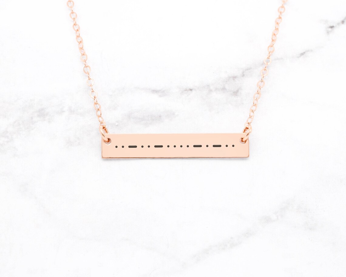 Morse Code Necklace Secret Message in Morse Code Custom | Etsy