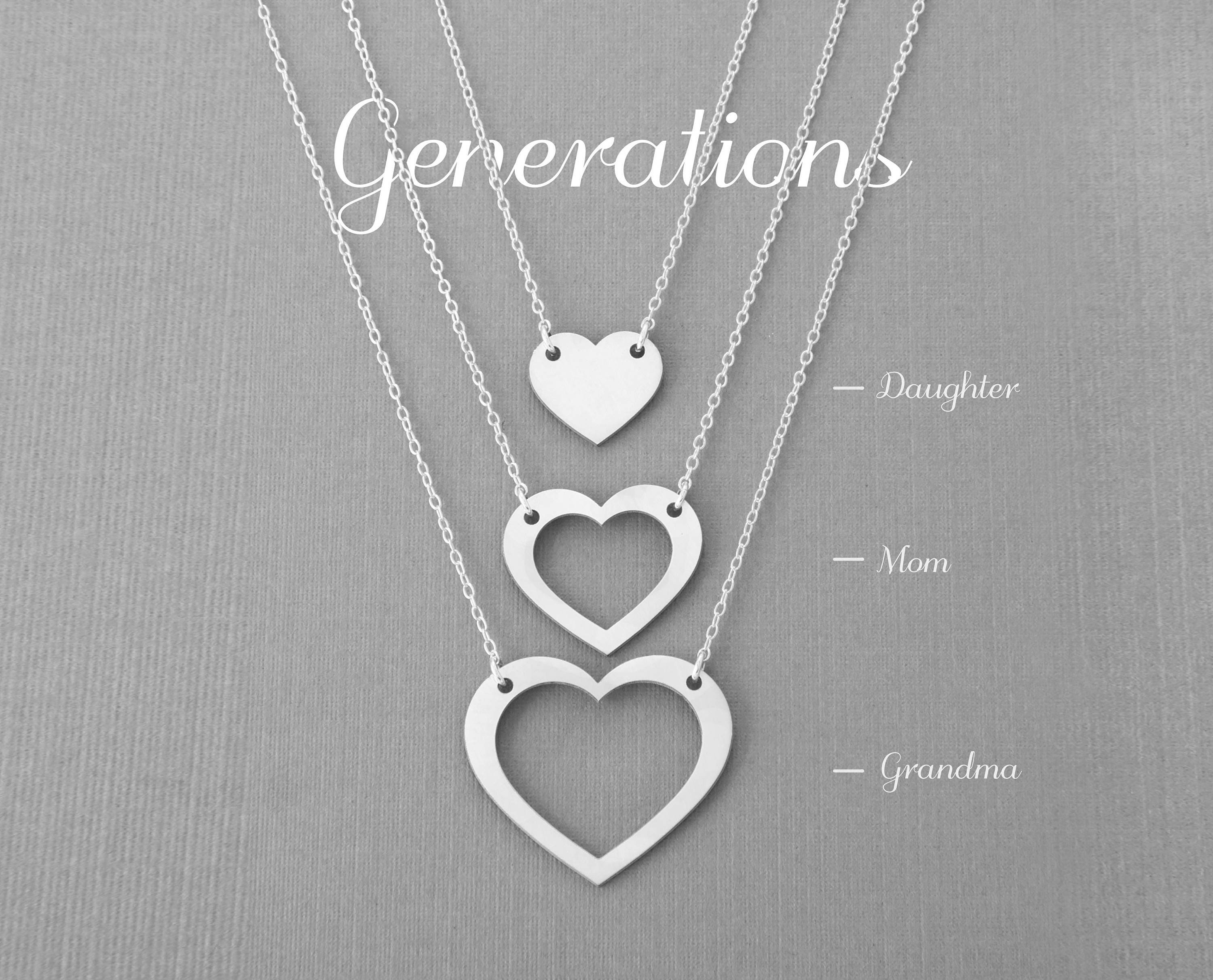 Generations Necklace Three Generations Granddaughter Gift - Etsy