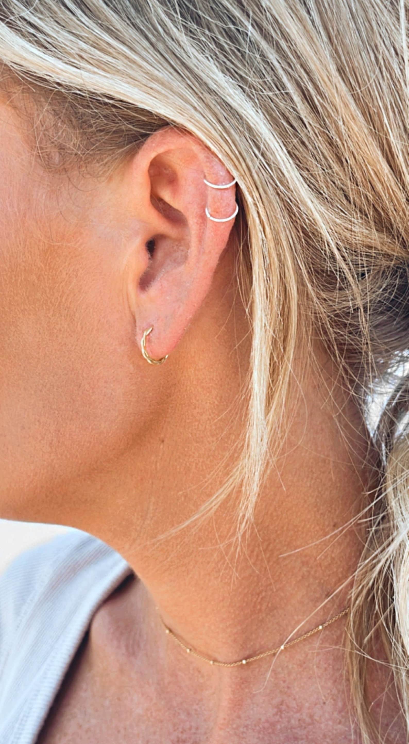 Sterling Silver Twisted Hoop Earrings Gold Twisted Hoops - Etsy
