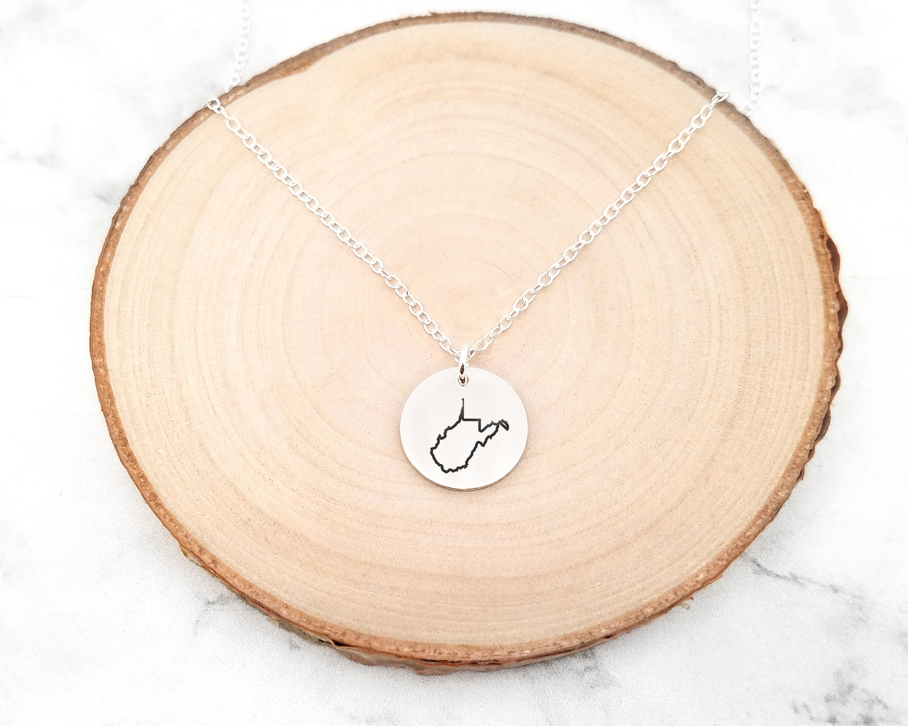 West Virginia Necklace • State Necklace • West Virginia State Necklace ...