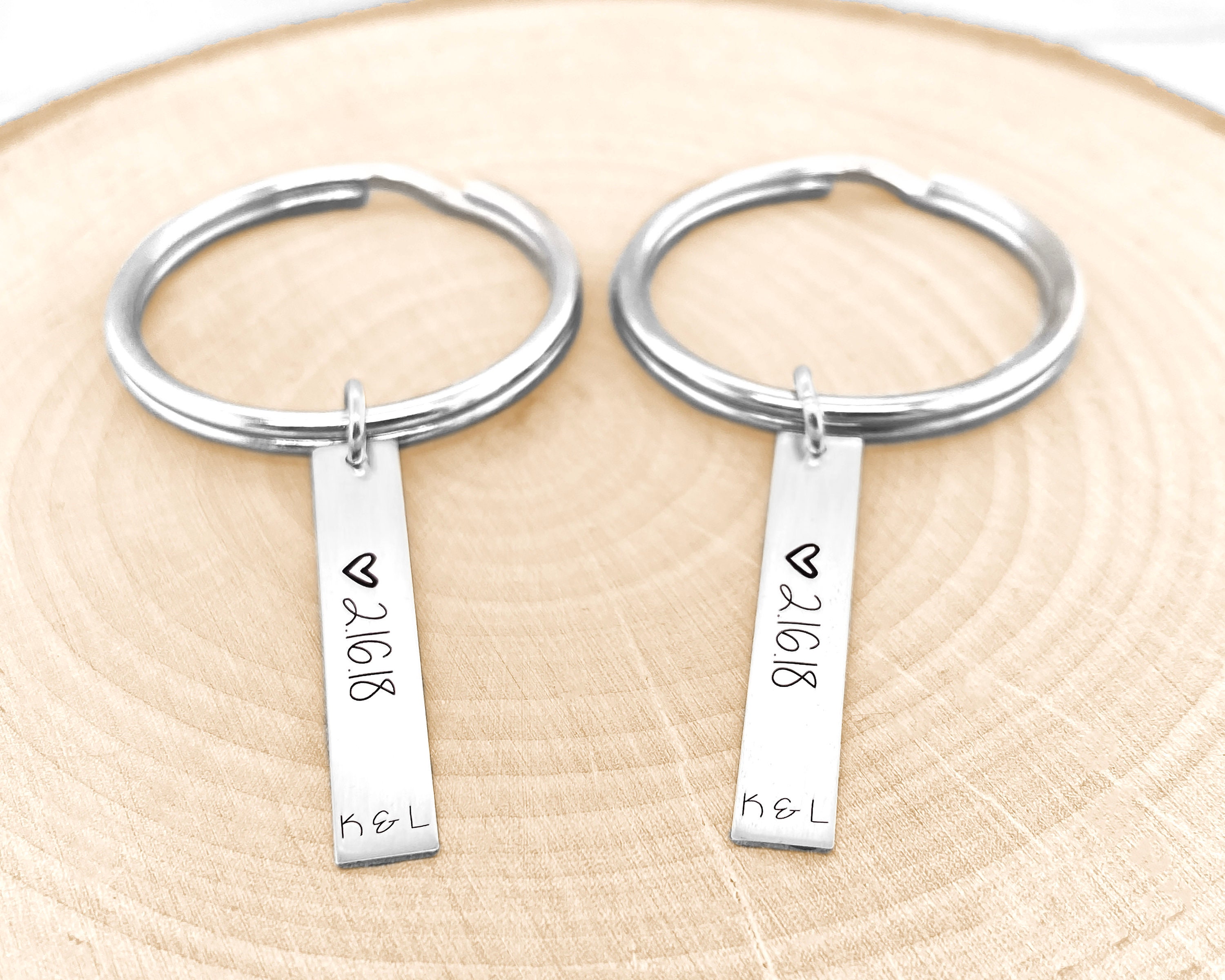 Couples Keychain Anniversary Keychain Custom Date Keychain - Etsy