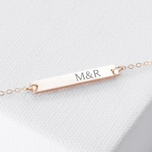 Custom Initial Bracelet • Initial Jewelry • Initial Bar Bracelet ...
