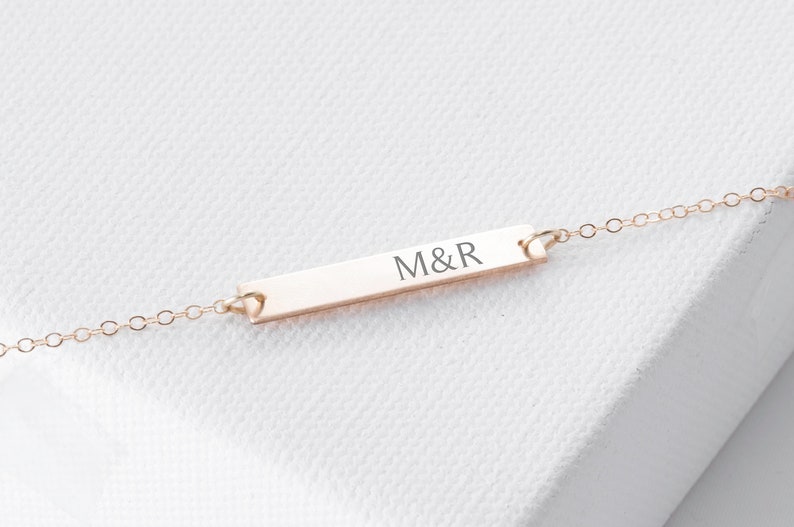 Custom Initial Bracelet • Initial Jewelry • Initial Bar Bracelet ...
