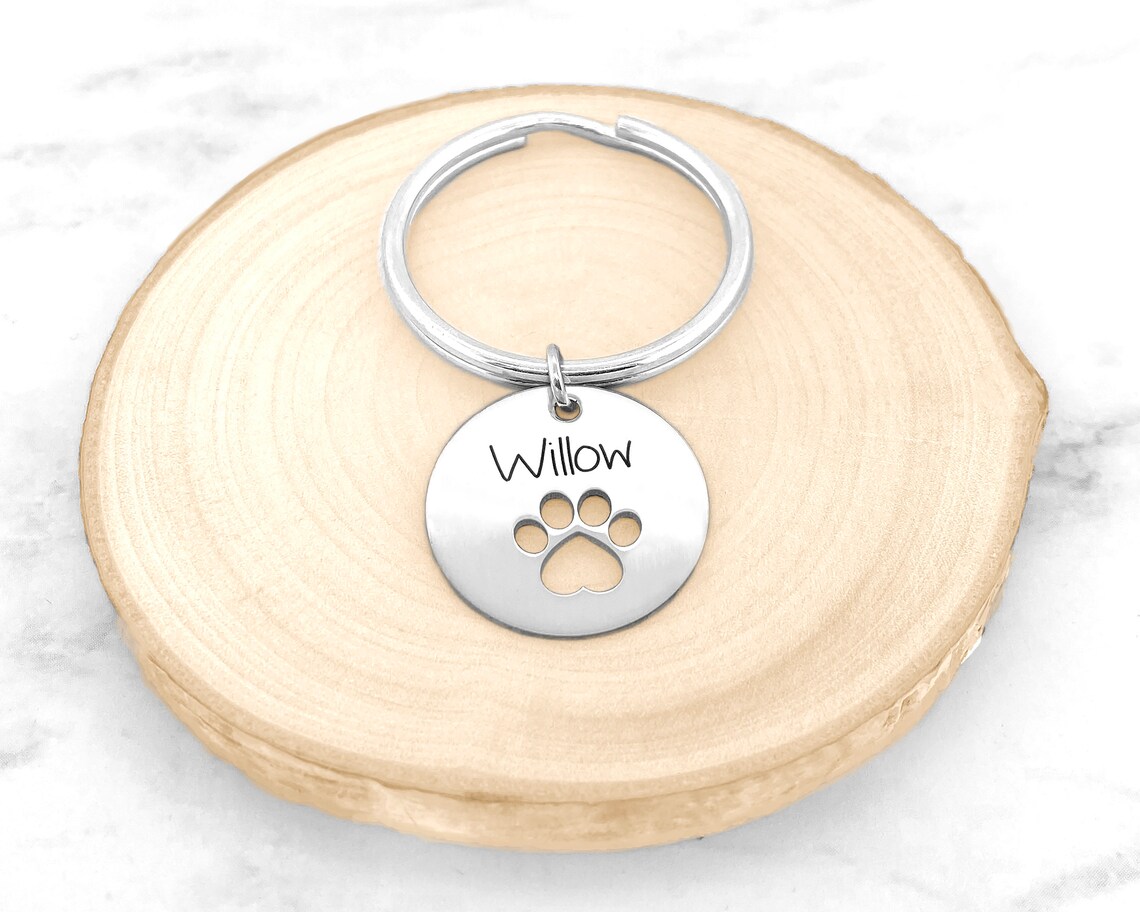 Dog Keychain • Paw Print Keychain • Dog Lover Gift • Pet Keychain • Pet ...