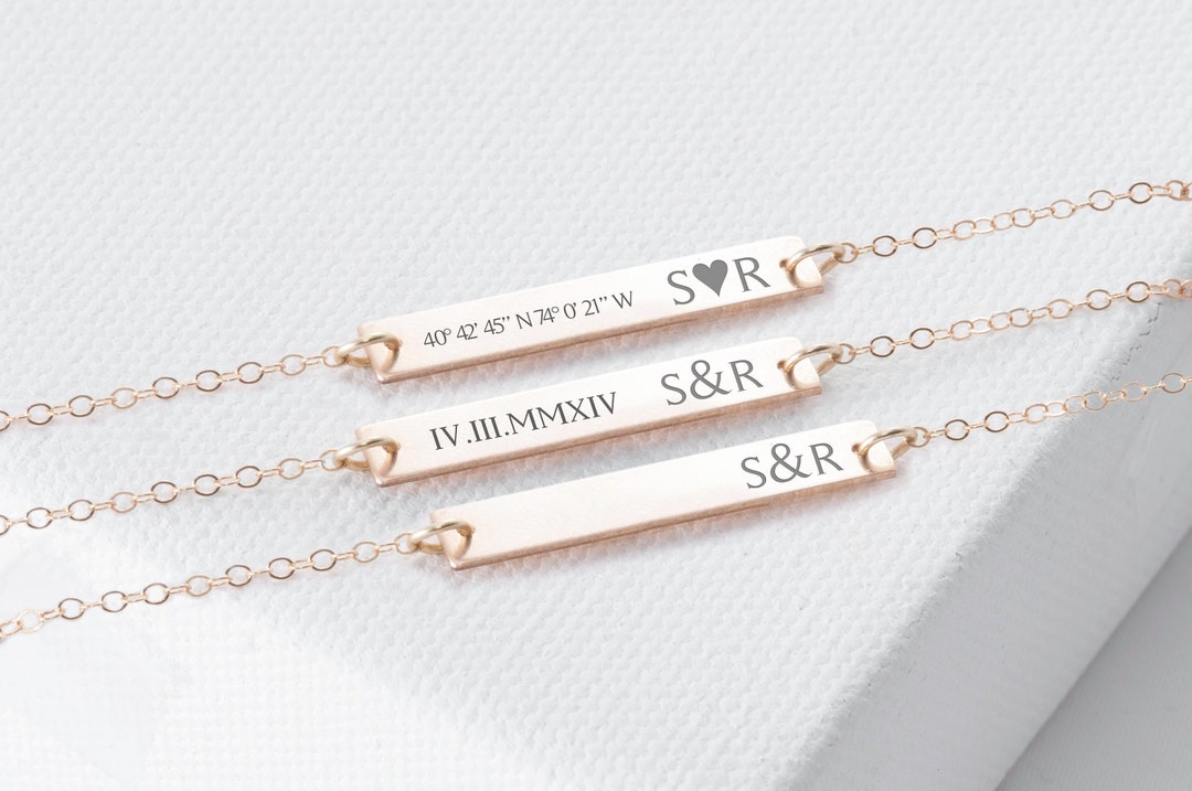 Custom Initial Bracelet • Initial Jewelry • Initial Bar Bracelet ...