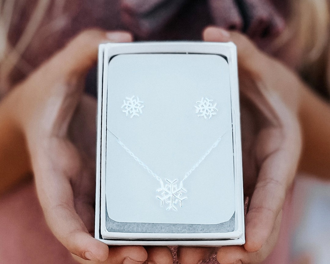 Snowflake Earrings • Snowflake Stud Earrings Set • Snowflake Jewelry ...
