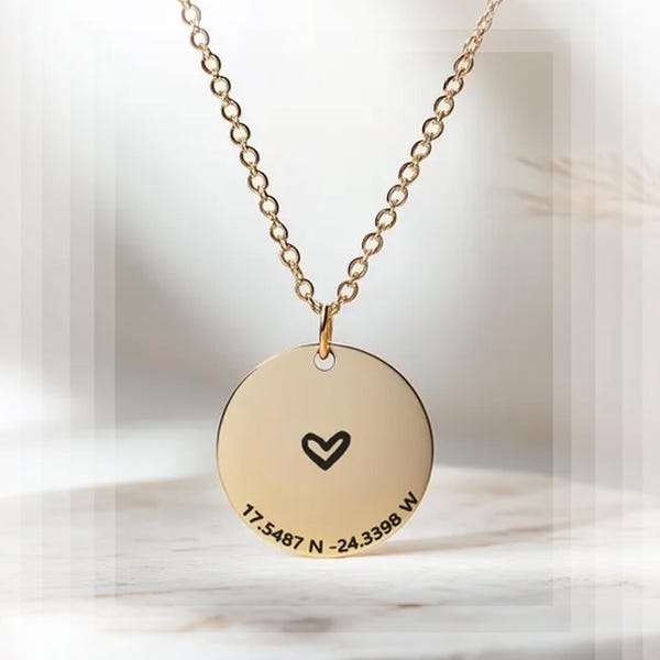 Latitude Longitude Necklace - Etsy