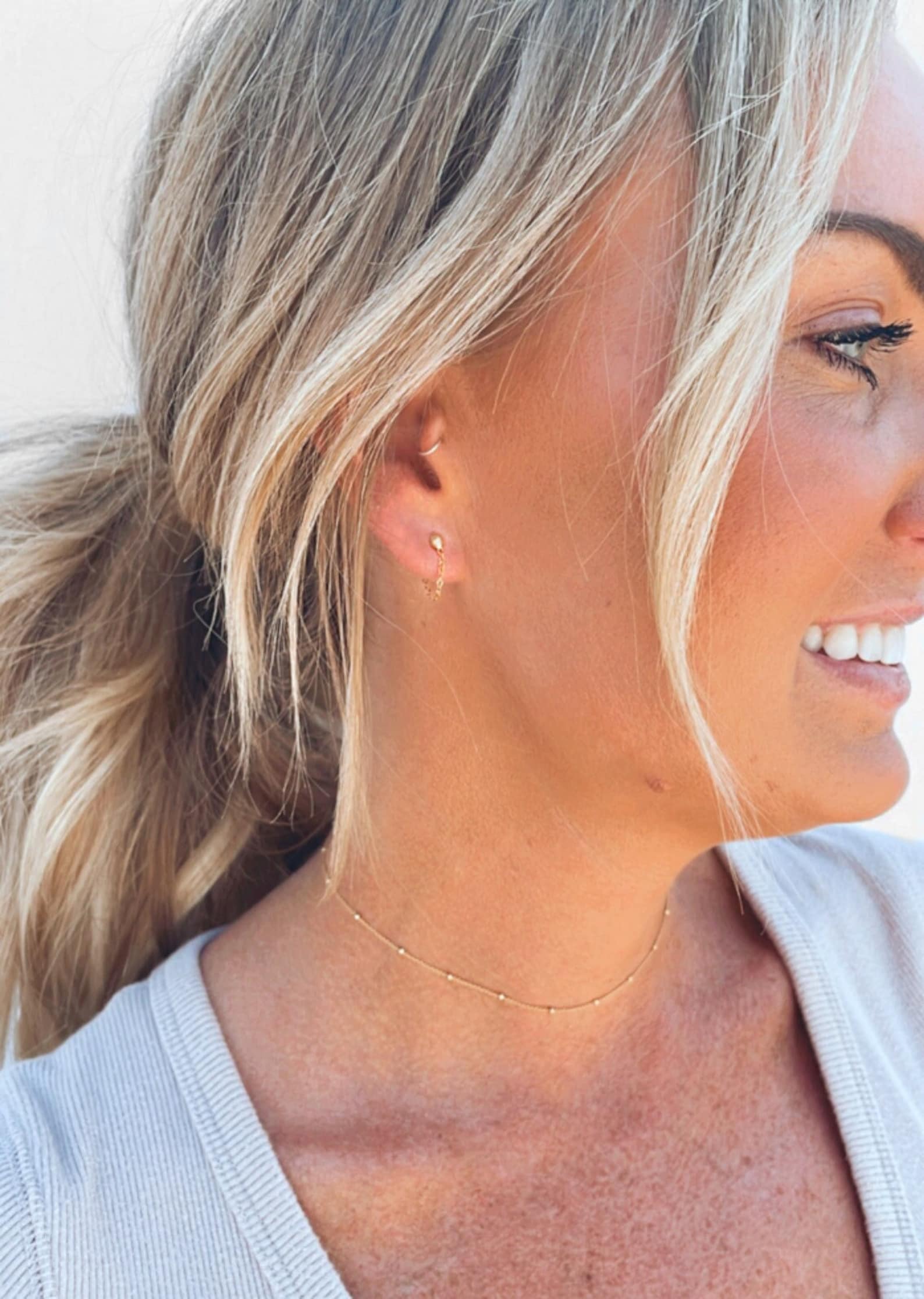 Chain Earrings Gold Chain Earrings Sterling Silver Chain - Etsy