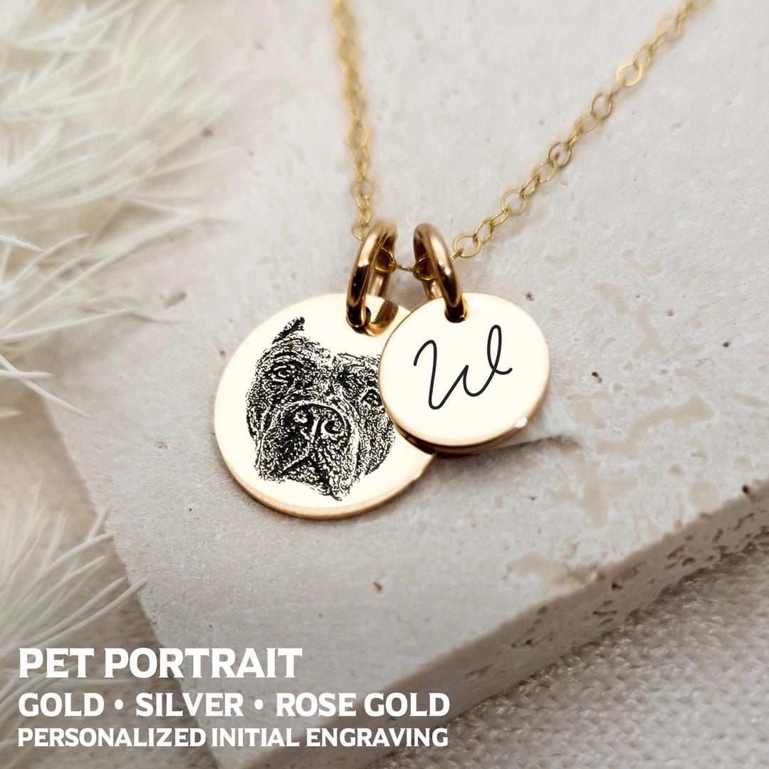 Dog Portrait Necklace • Pet Portrait Necklace • Custom Pet Necklace ...