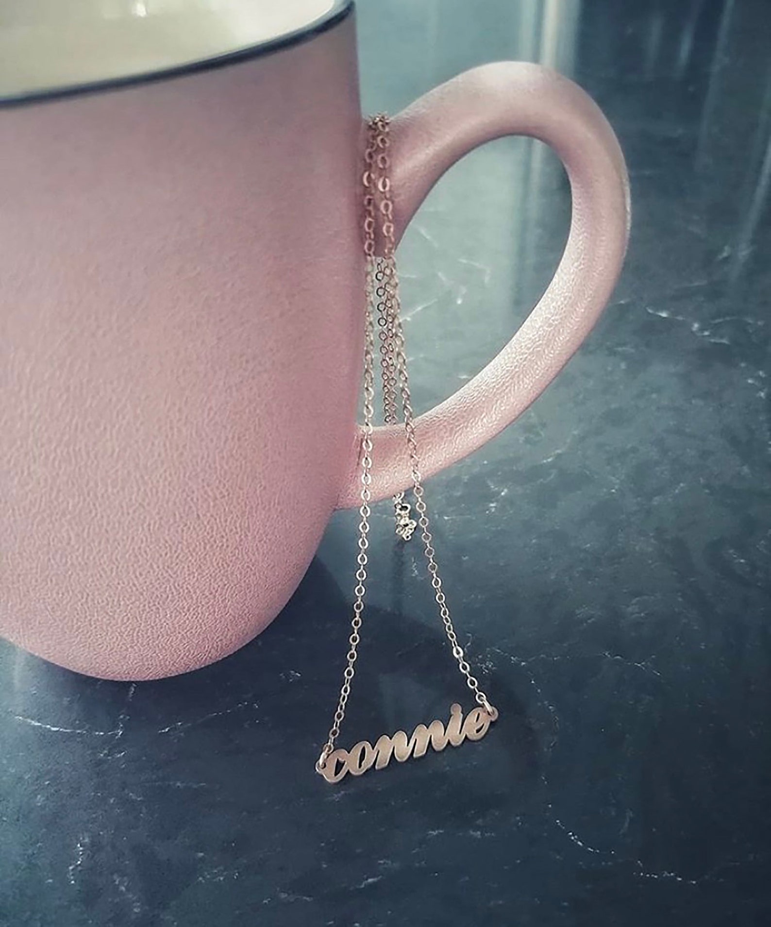 Personalized Name Necklace Rose Gold Name Necklace Custom | Etsy