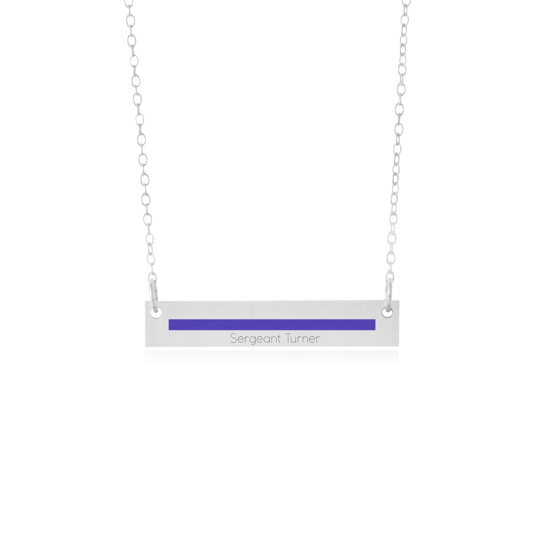 Thin Blue Line Necklace, Thin Blue Line Officer Jewelry, Thin Blue Line ...