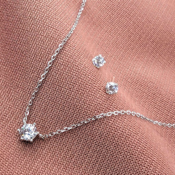 Diamond Necklace and Earring Sets - Etsy