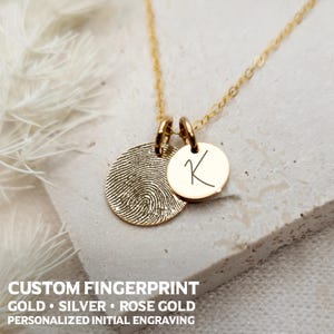Personalized Fingerprint Necklace • Finger Print Jewelry • Memorial ...