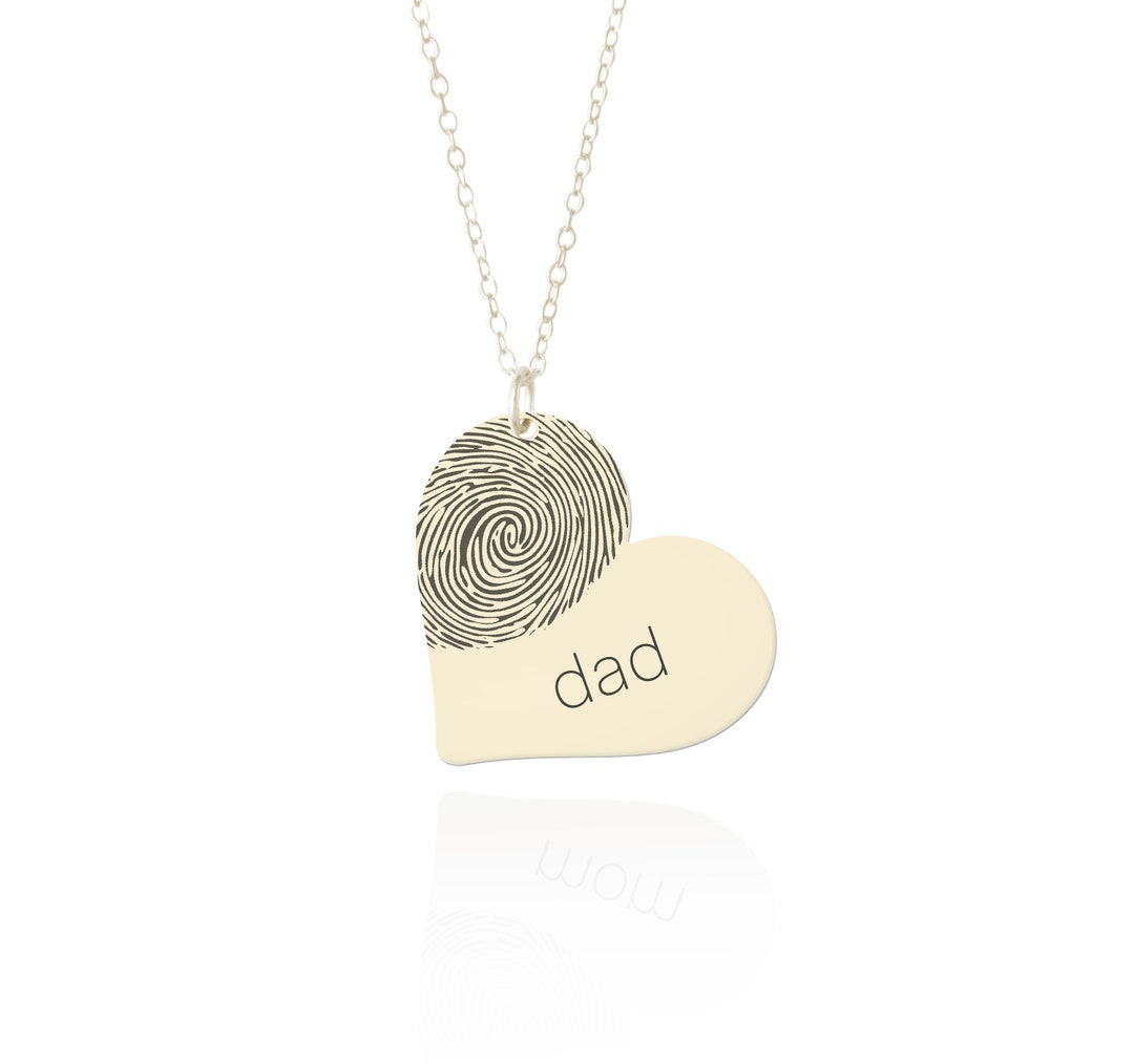 Fingerprint Memorial Necklace • Remembrance Necklace • Custom Heart ...