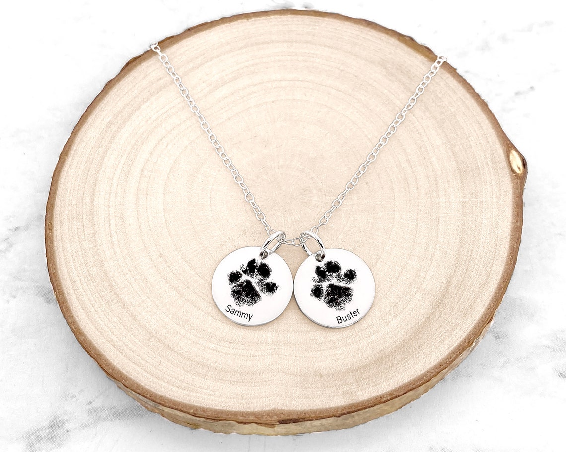 Custom Paw Print Necklace Dog Paw Necklace Your Actual Pet | Etsy