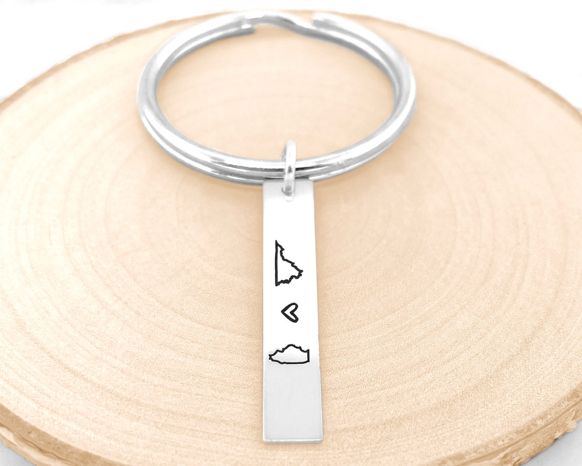 Friendship Keychain • State Keychain • Custom Two State Keychain ...