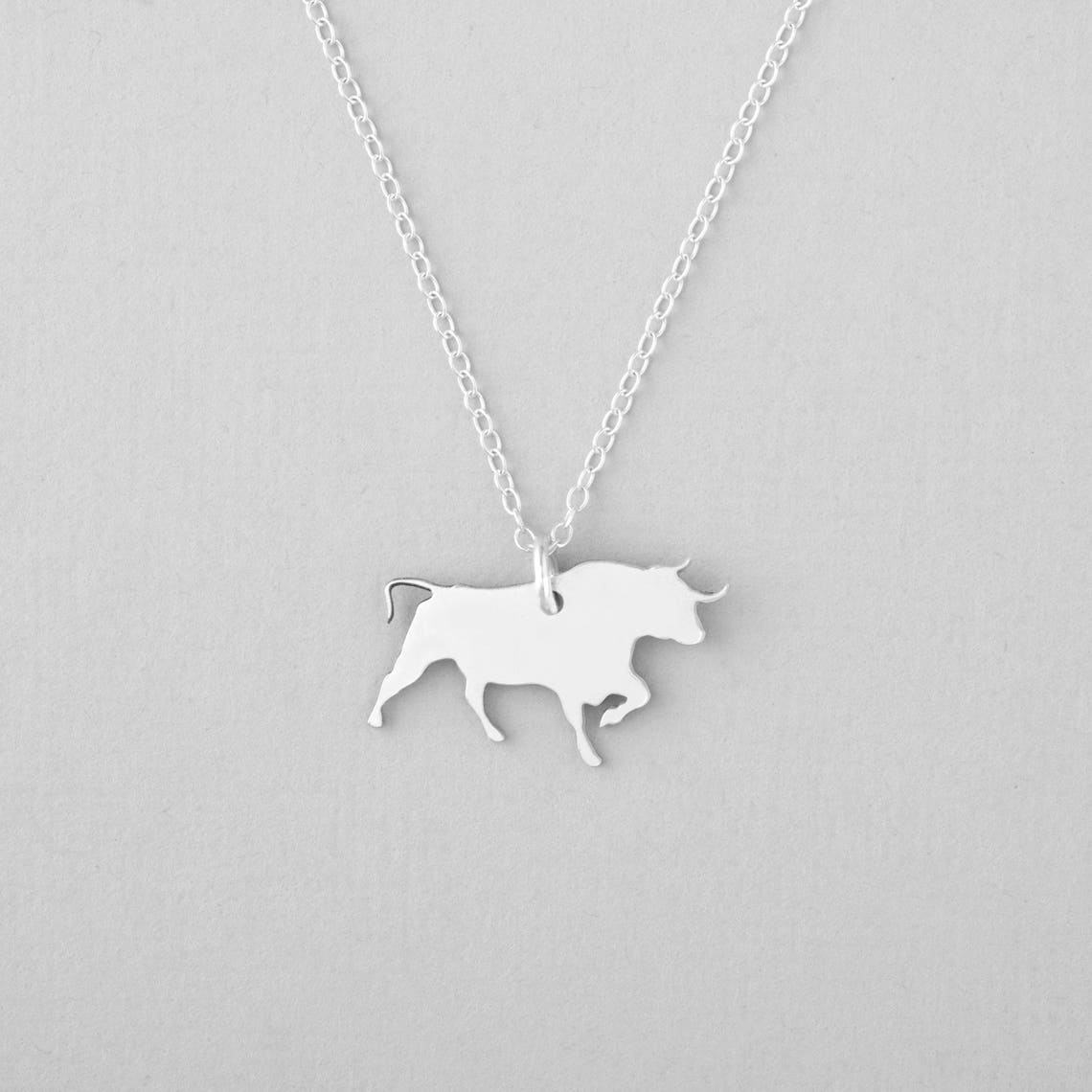 Bull Necklace Bull Pendant Charging Bull Animal Necklace | Etsy