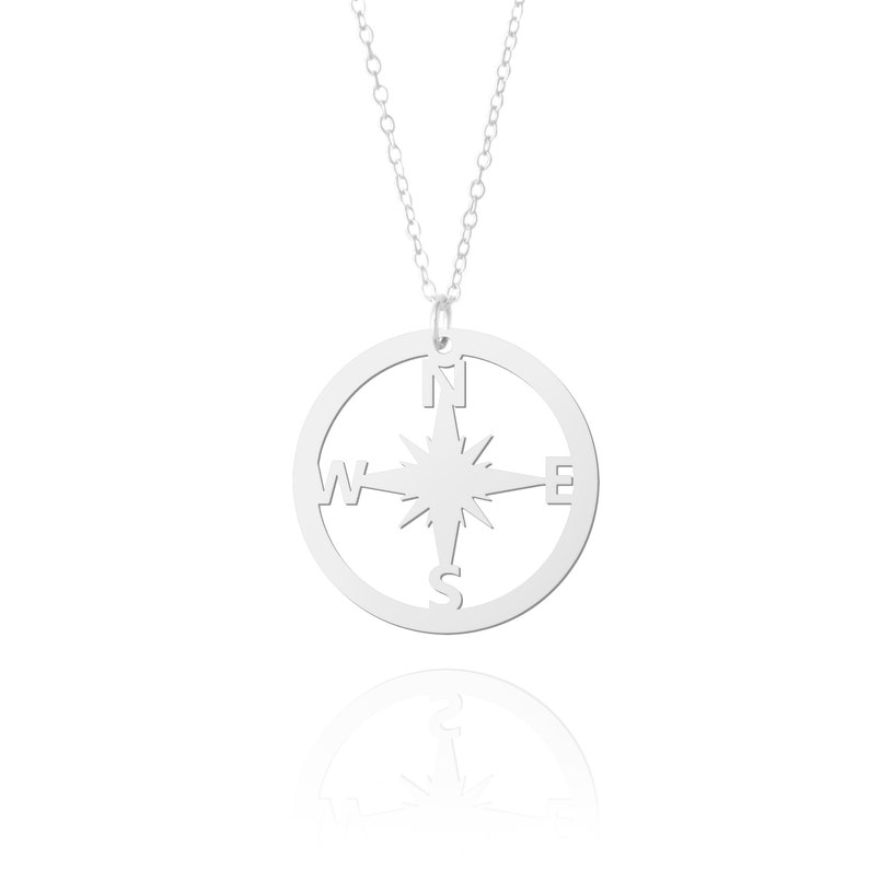 Compass Necklace Dainty Compass Jewelry Silver Gold and - Etsy