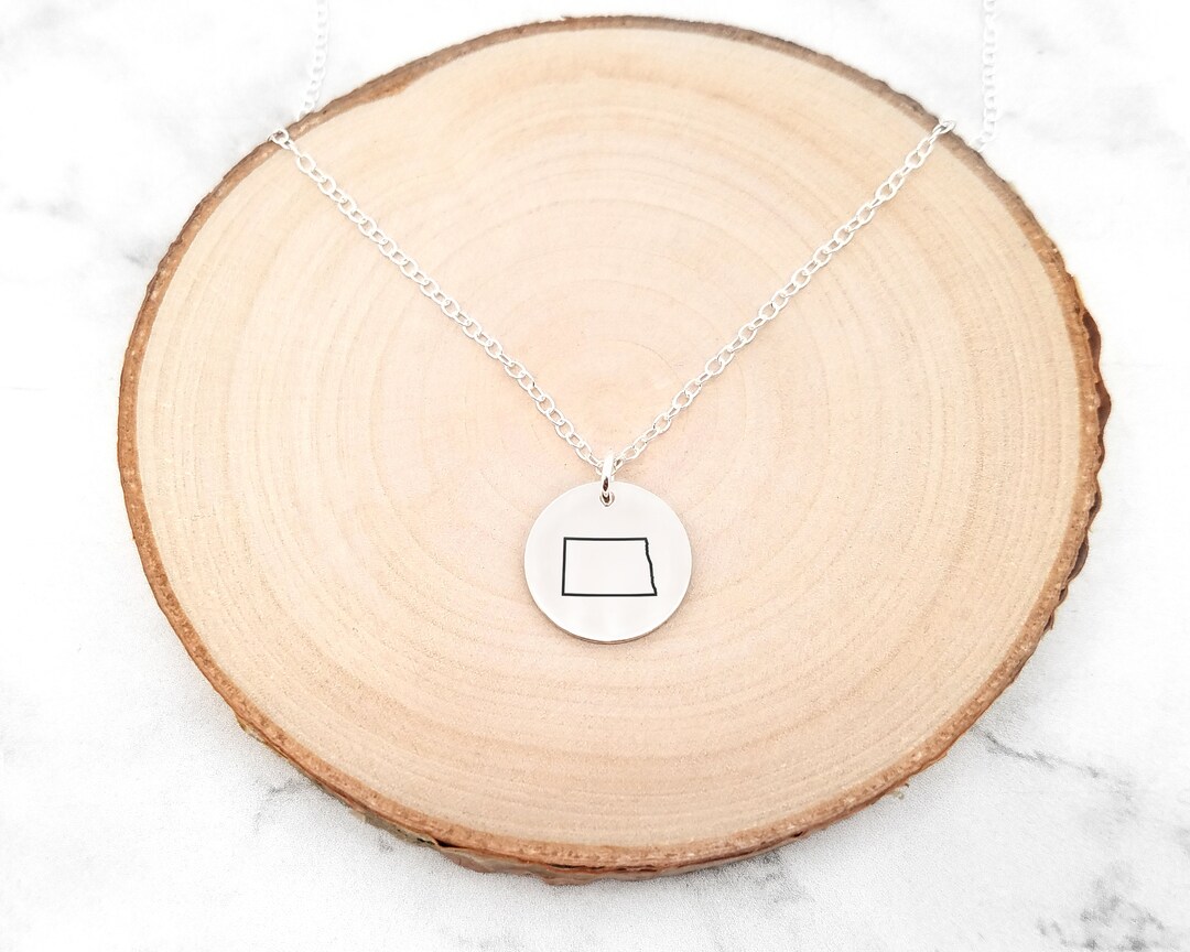 North Dakota Necklace • State Necklace • North Dakota State Necklace ...