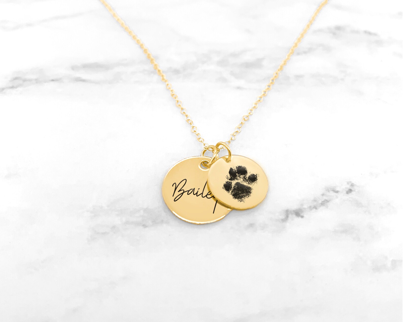 Custom Dog Necklace Your Actual Pet Paw Print Necklace Paw | Etsy