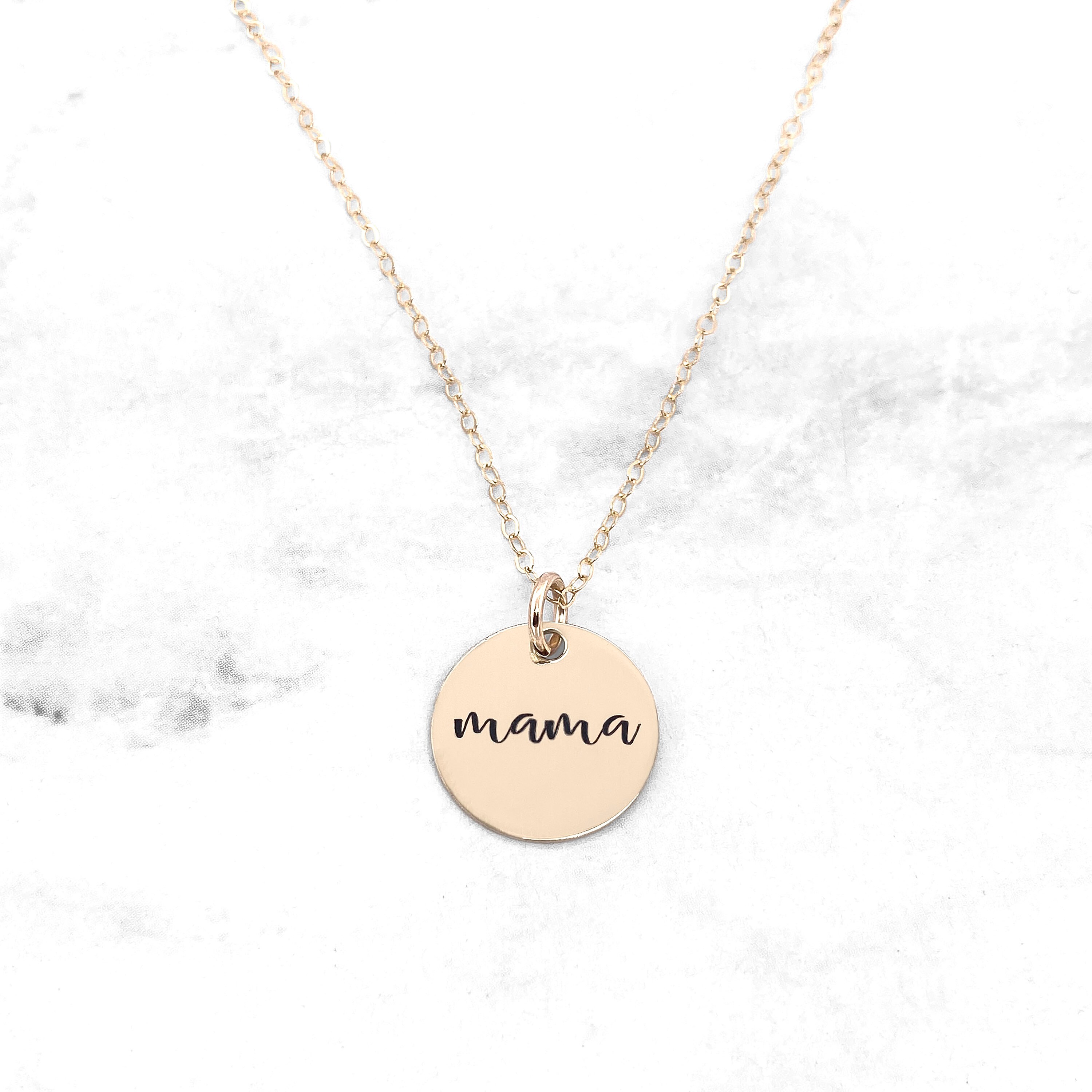 Mama Necklace • Gold Disc New Mom Necklace • Necklace for Mom • Gift ...