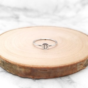 Heart Initial Ring • Personalized Heart Letter Ring • Dainty Ring ...