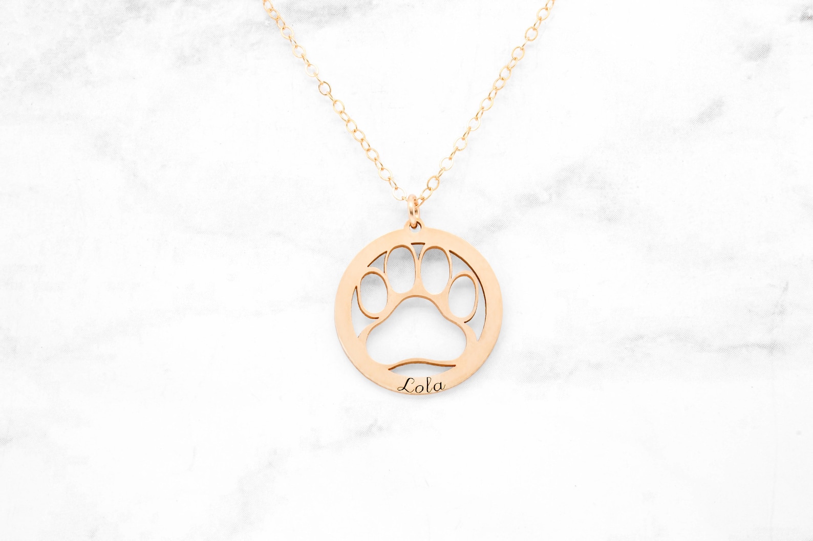 Gold Paw Print Necklace • Dog Paw Necklace • Dog Lover Gift • Pet Lover ...
