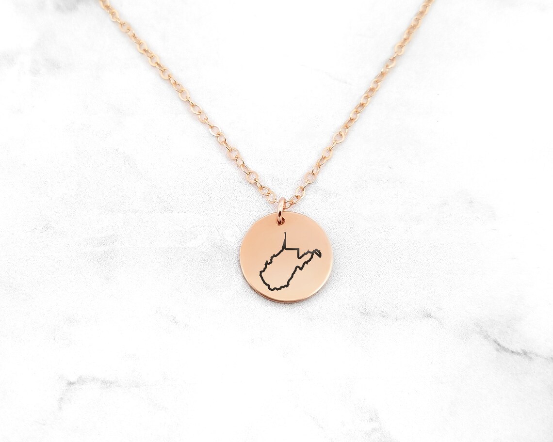 West Virginia Necklace • State Necklace • West Virginia State Necklace ...