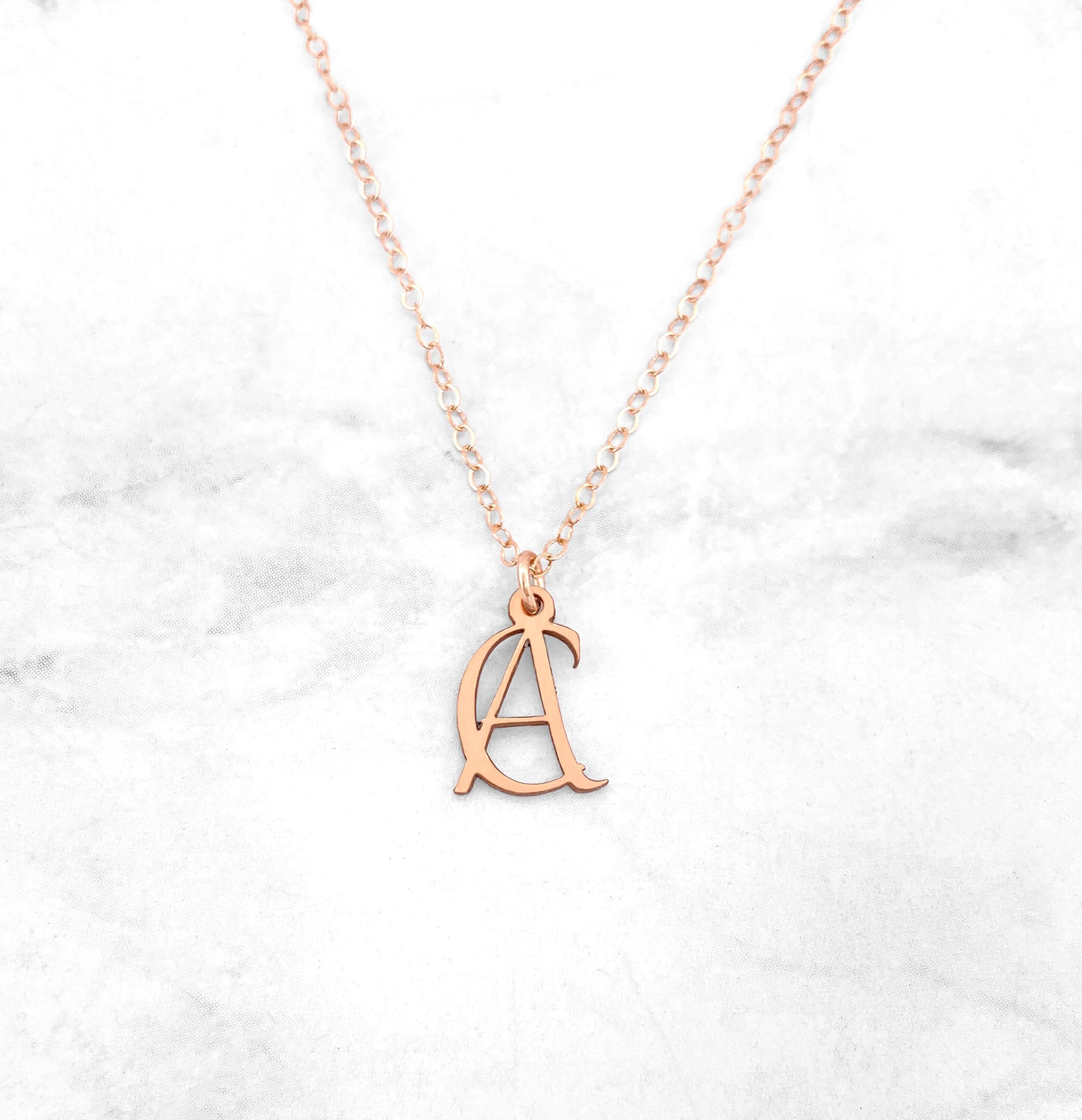 Double Initial Necklace Two Initial Necklace Two Letter - Etsy