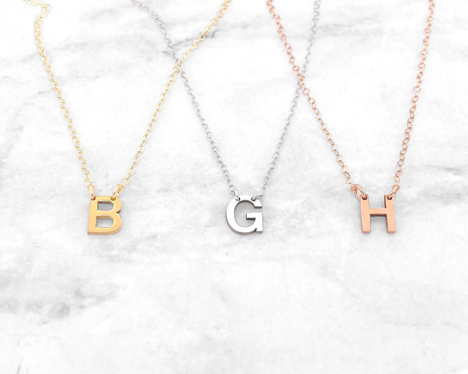 Dainty Initial Necklace Tiny Initial Necklace Personalized - Etsy