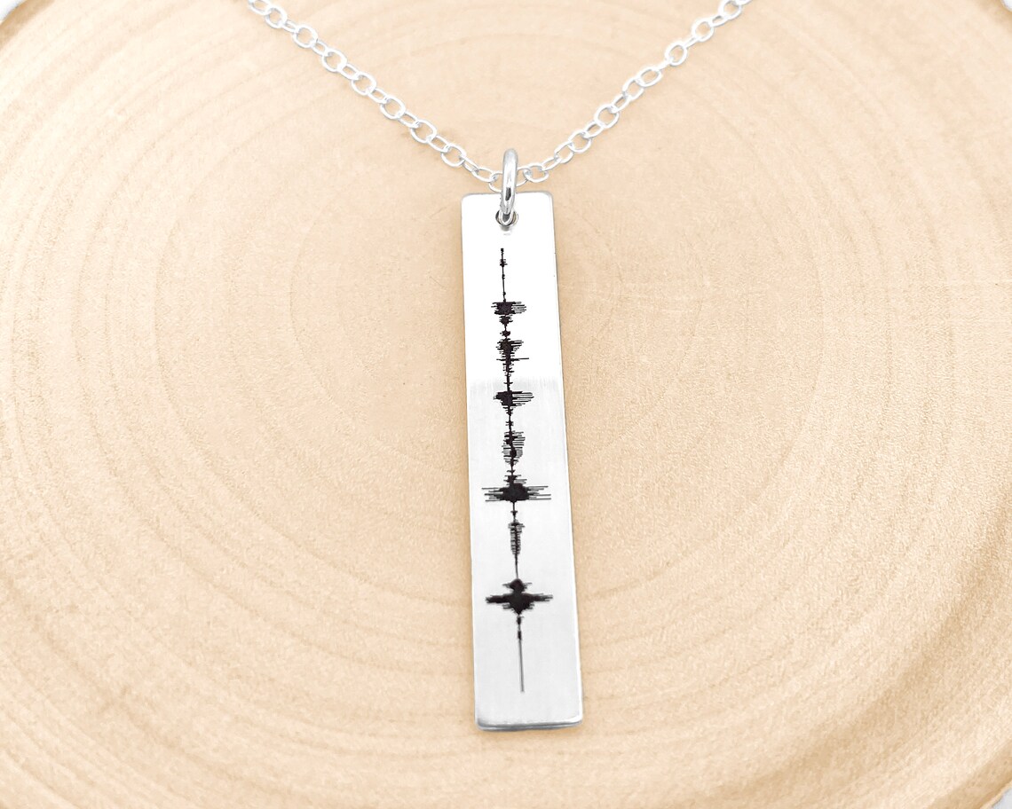 Vertical Sound Wave Necklace, Voice Wave Jewelry, Custom/personalized ...