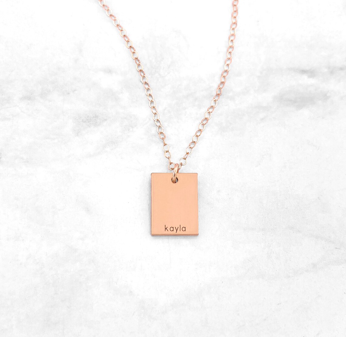 Personalized Rectangle Necklace • Name Necklace • Personalized ...