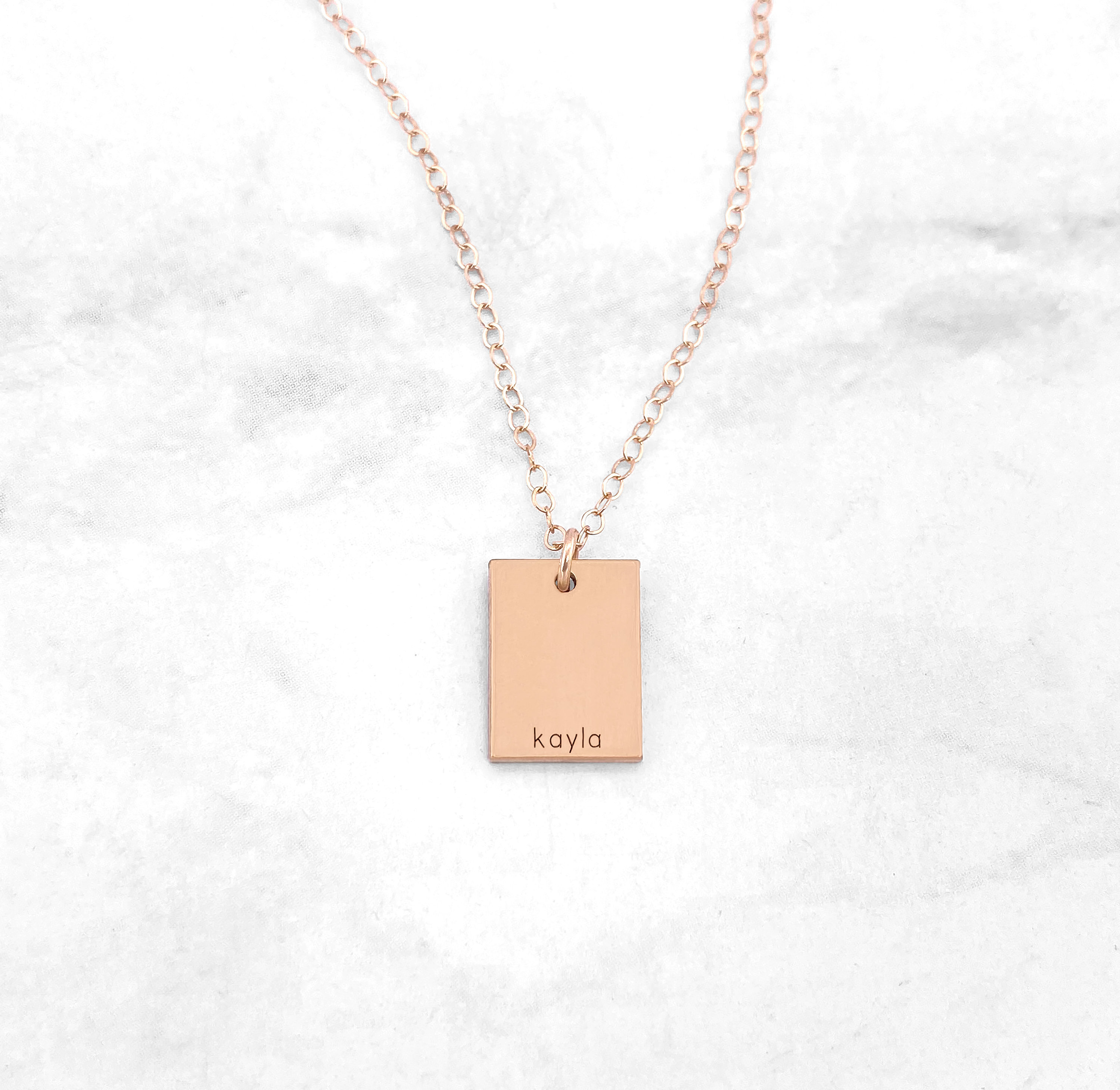Personalized Rectangle Necklace Name Necklace Personalized - Etsy