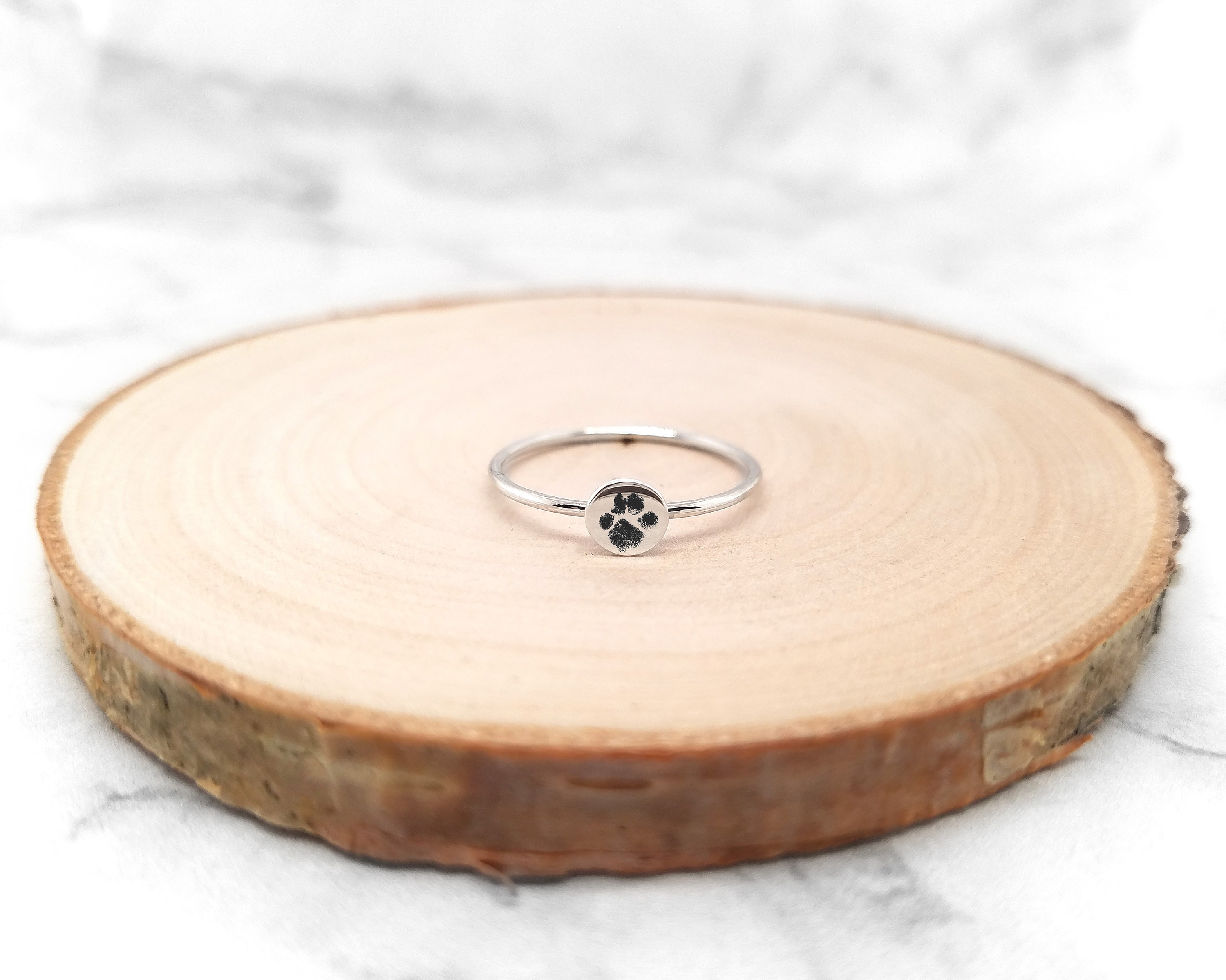 Paw Print Ring Your Actual Pet Paw Print Ring Custom Pet - Etsy