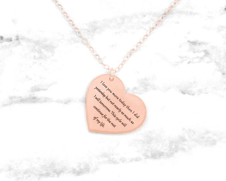 Inscribed Necklace, First Dance Lyrics Necklace, A Song Poem or Vows ...