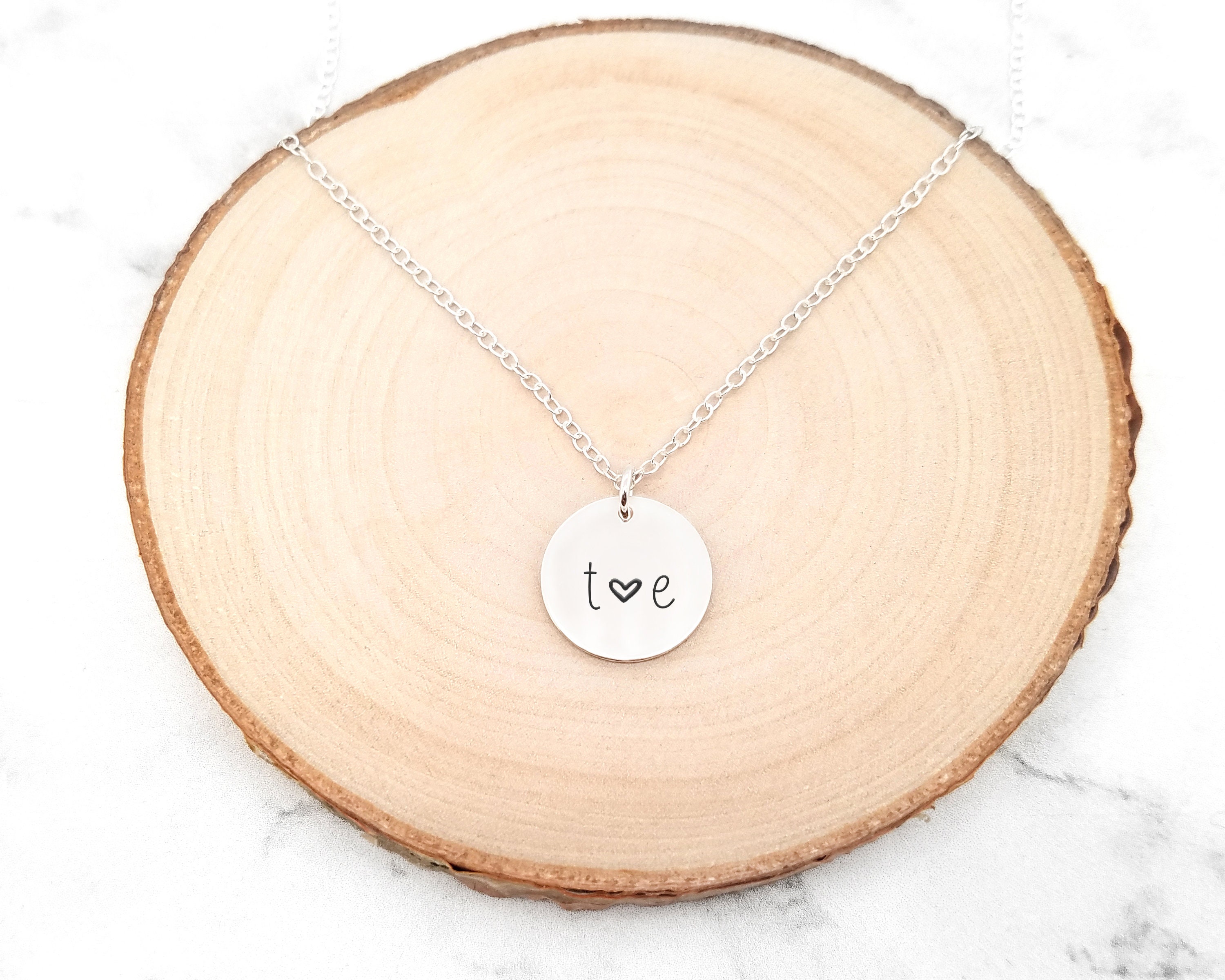 Custom Disc Necklace Initial Disc Necklace Personalized - Etsy